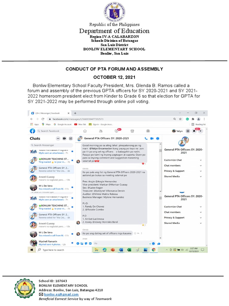 Conduct of Forum For Election of GPTA | PDF