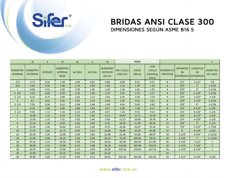 Bridas Ansi Clase 300 | PDF