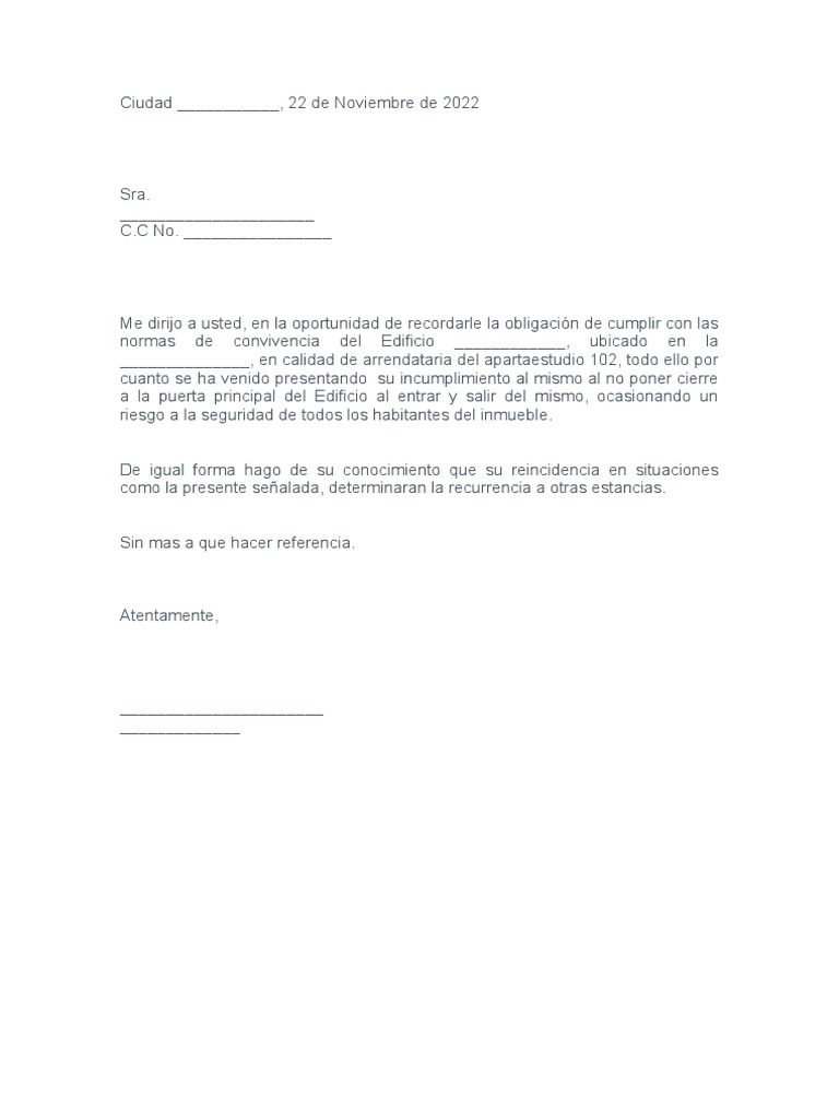 Modelo Llamado de Atención | PDF