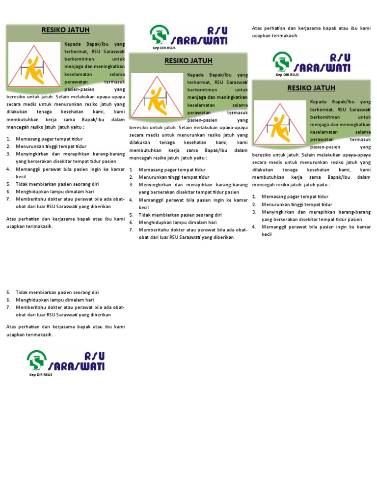 Leaflet Resiko Jatuh Edite | PDF