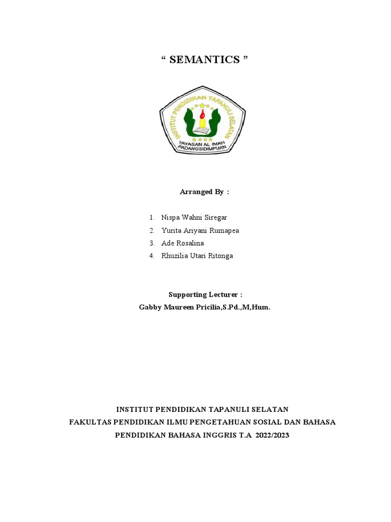 Semantics | PDF | Linguistics | Word