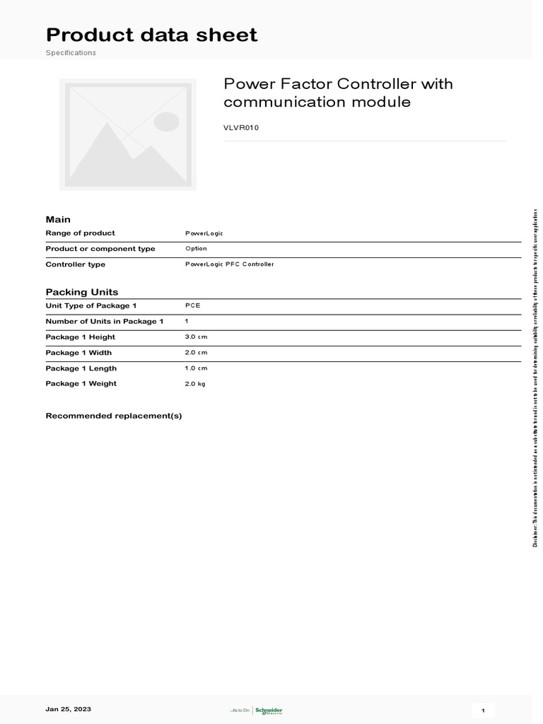 PowerLogic PFC Controller Specs Sheet | PDF