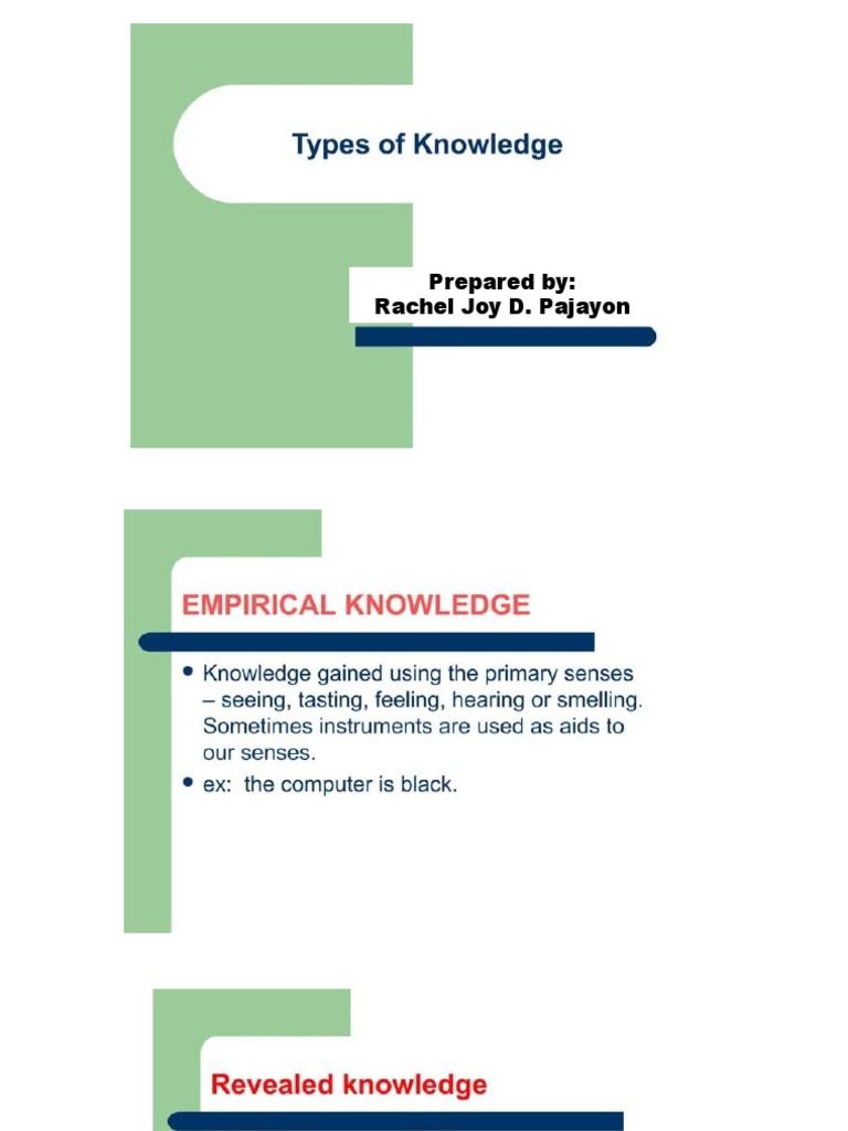 Types of Knowledge | PDF