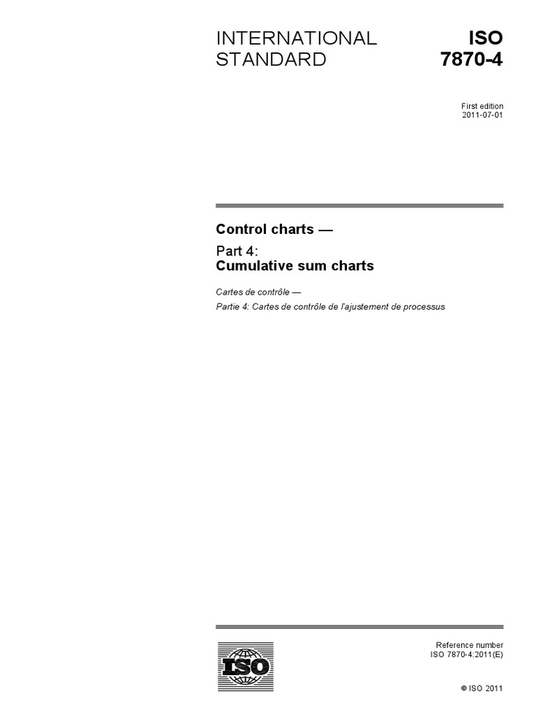 ISO 7870-4 - 2011 (E) - Cumulative Sum Charts | PDF | International ...
