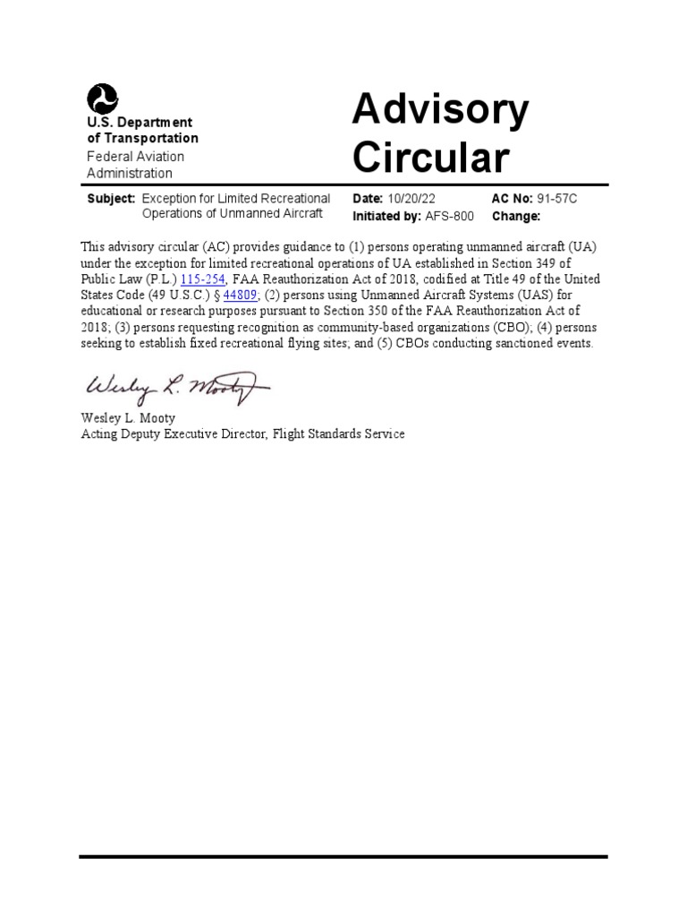 Ac 91-57c Faa Revised-1 | PDF | Federal Aviation Administration | Safety