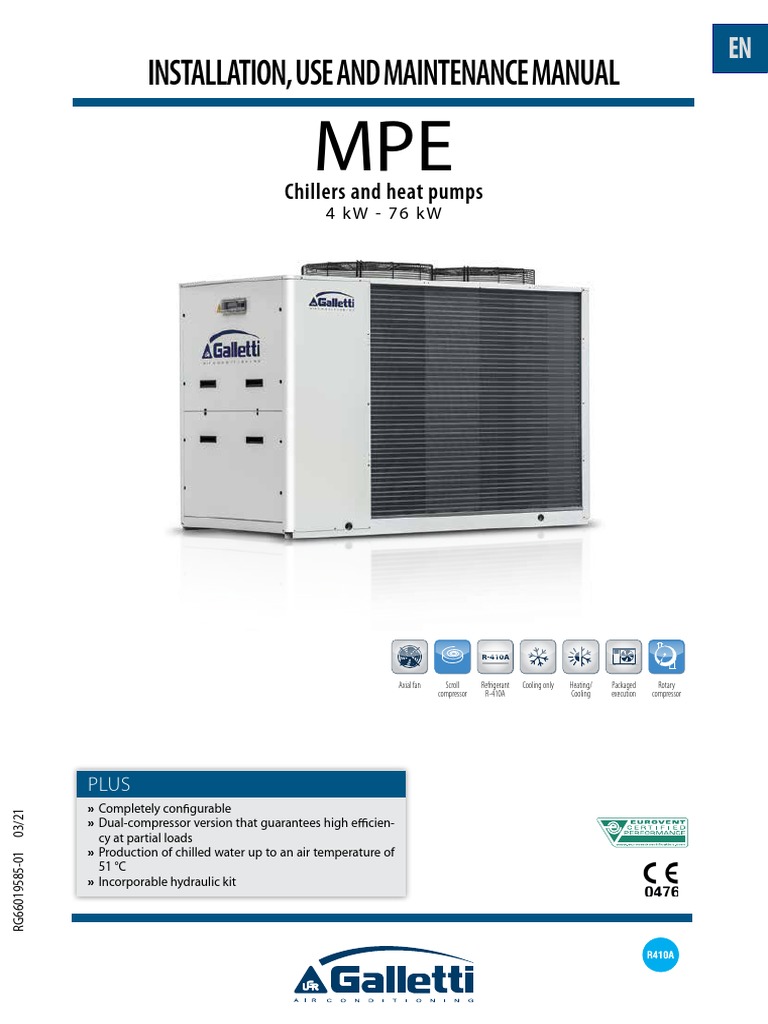 Installation, Use and Maintenance Manual: Chillers and Heat Pumps | PDF ...