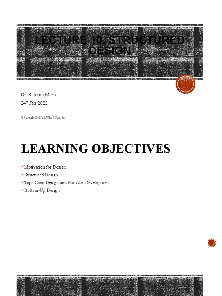 IS236 Lecture 10 | PDF | Top Down And Bottom Up Design | Modular Programming
