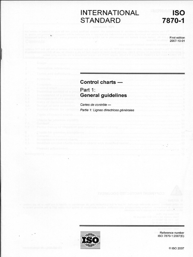 ISO 7870-1-2007 - Cartas de Controlo | PDF