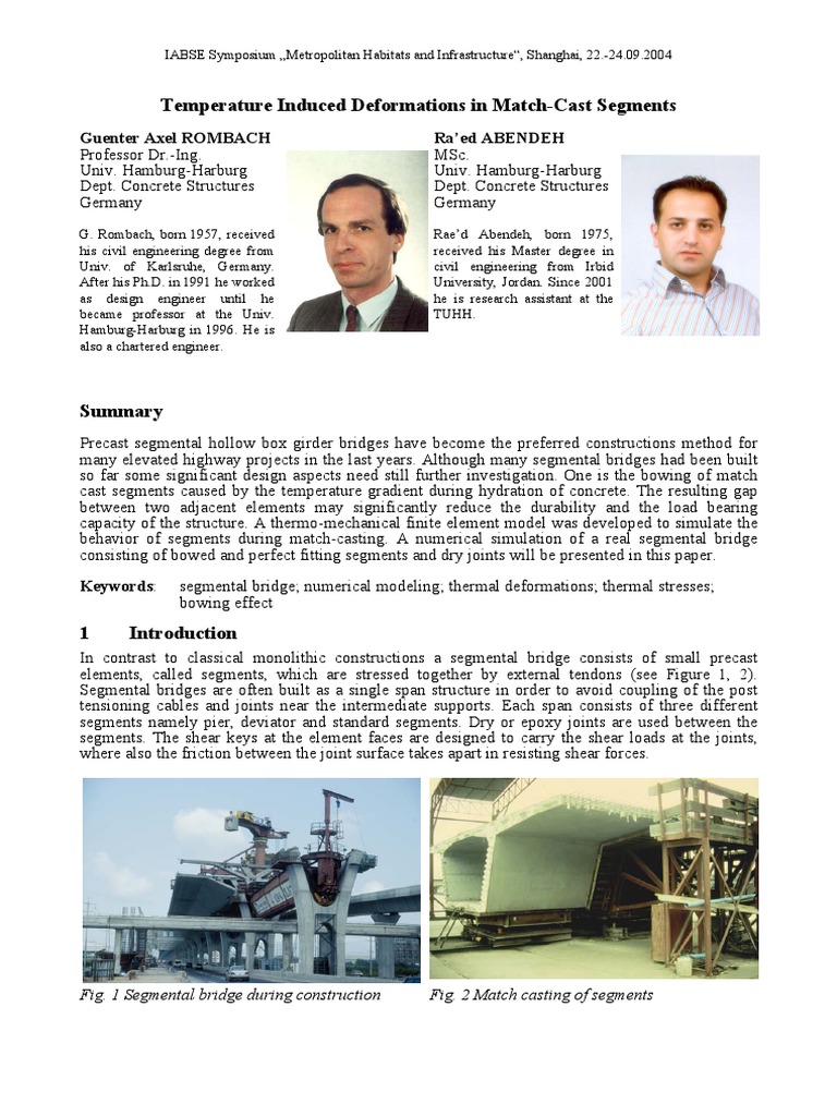 Dry Joint Shear Key Segments Under Temperature Differences | PDF ...