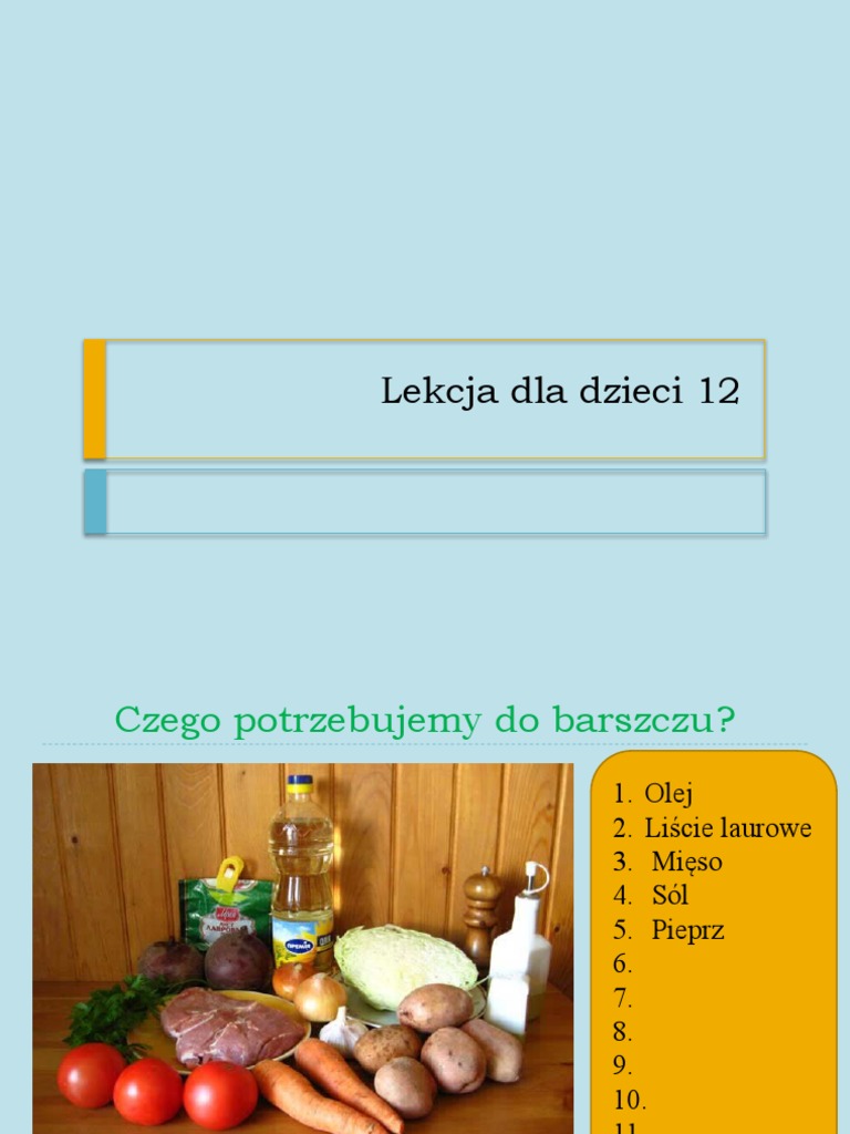 Lekcja Dla Dzieci 12 | PDF