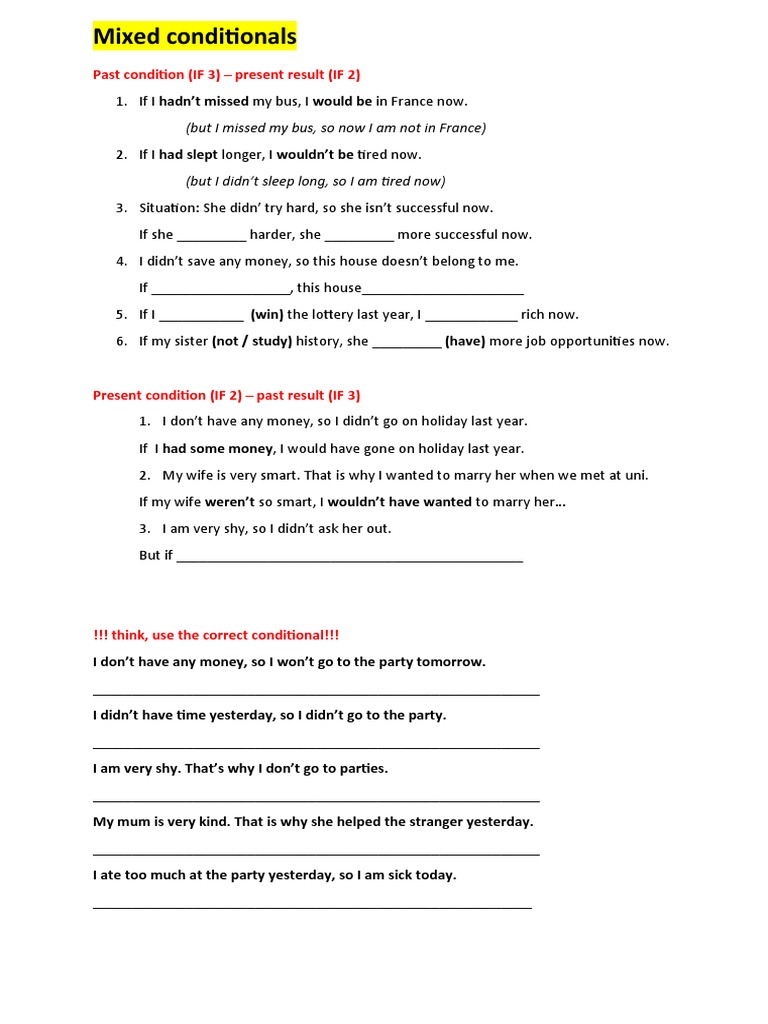 Mixed Conditionals | PDF