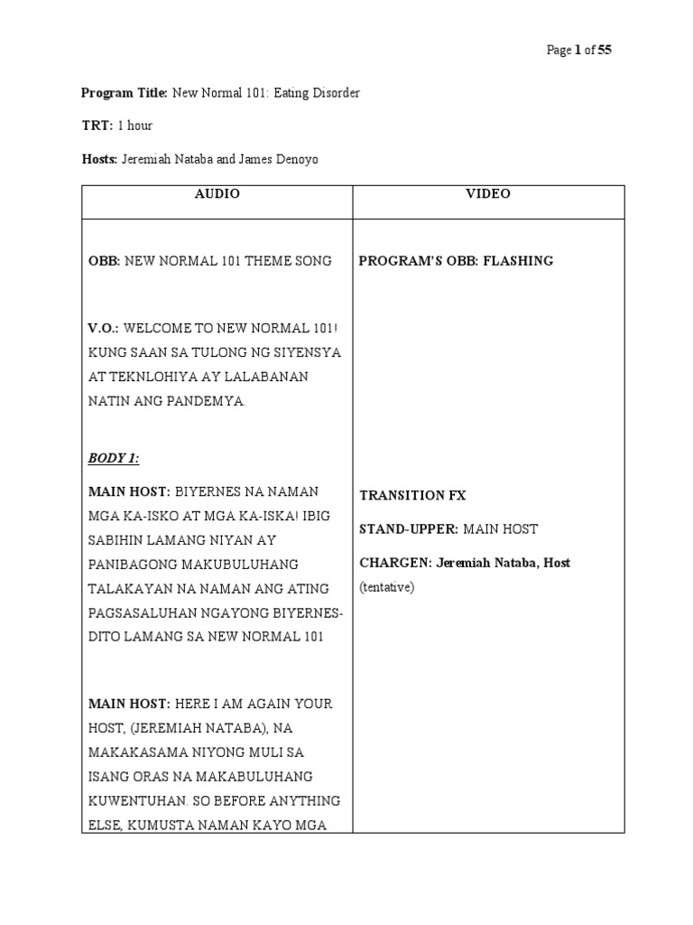 REVISED E1 Eating-Disorder-Awareness Script | PDF | Bulimia Nervosa | Anorexia Nervosa