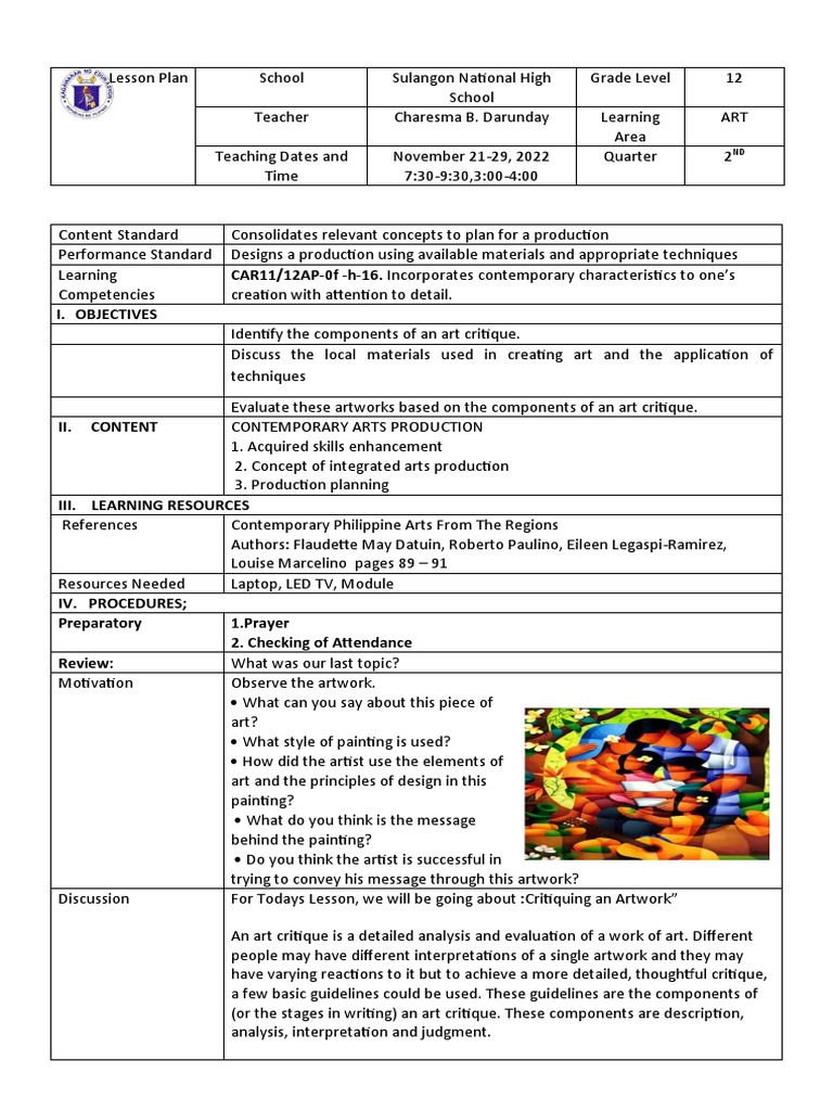 Critiquing Contemporary Art Production | PDF | Paintings | Pablo Picasso