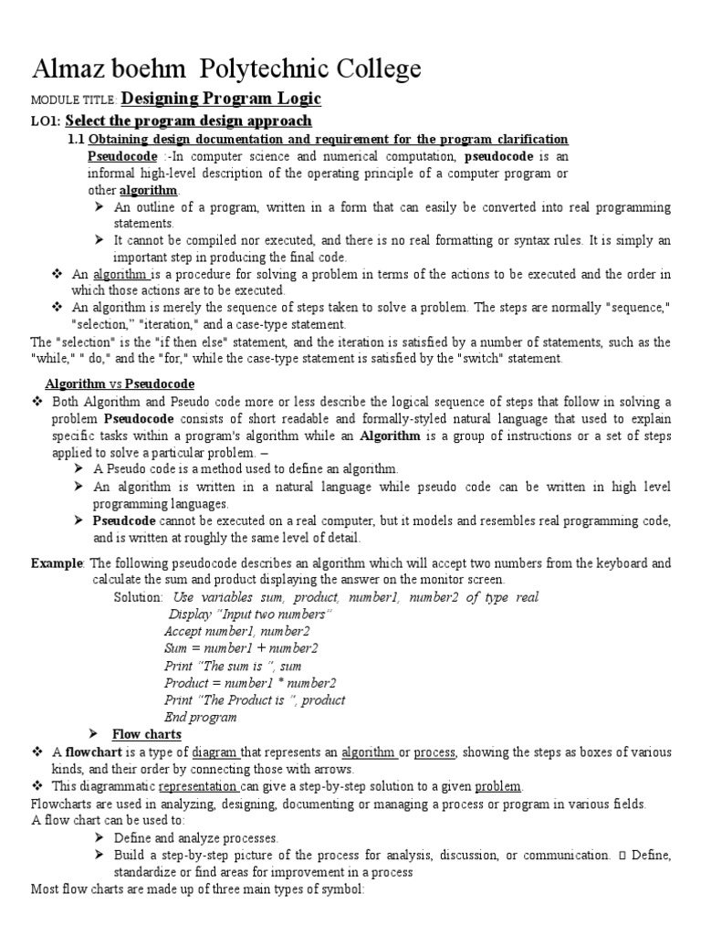 UC5-Designing Programing Logic | PDF | Programming | Computer Program