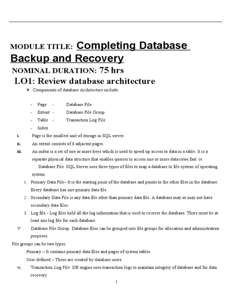 Backup | PDF | Backup | Databases