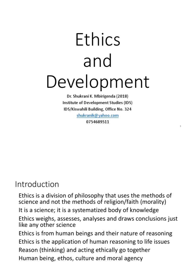 Ethics Development | PDF | Virtue | Common Good