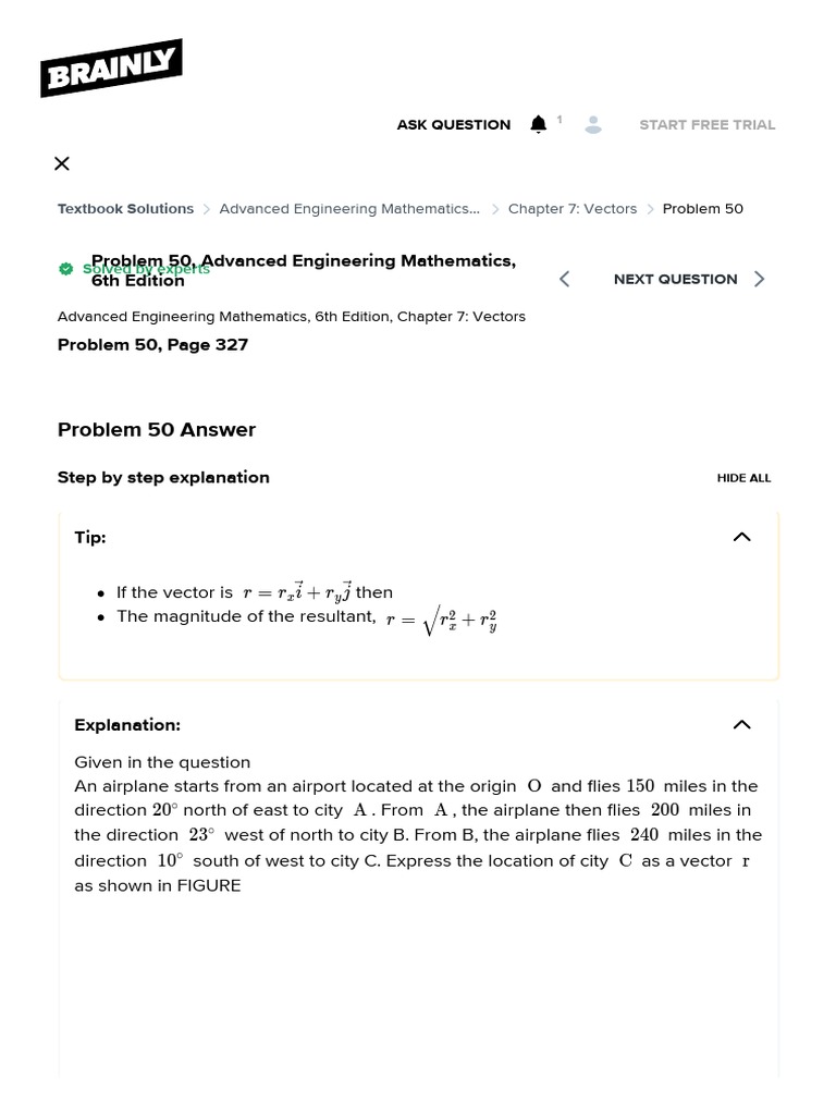 Q4 From Brainly | PDF | Mathematics | Euclidean Vector