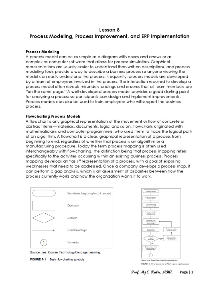 Process Modeling Process Improvement and ERP Implementation | PDF ...