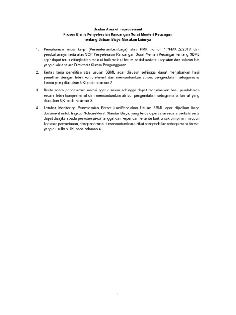 Usulan Peningkatan Proses SBML | PDF