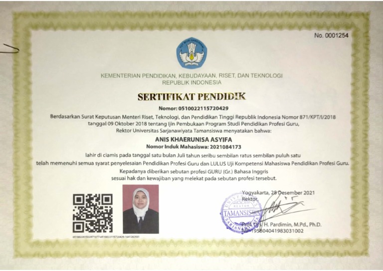 Sertifikat Pendidik | PDF