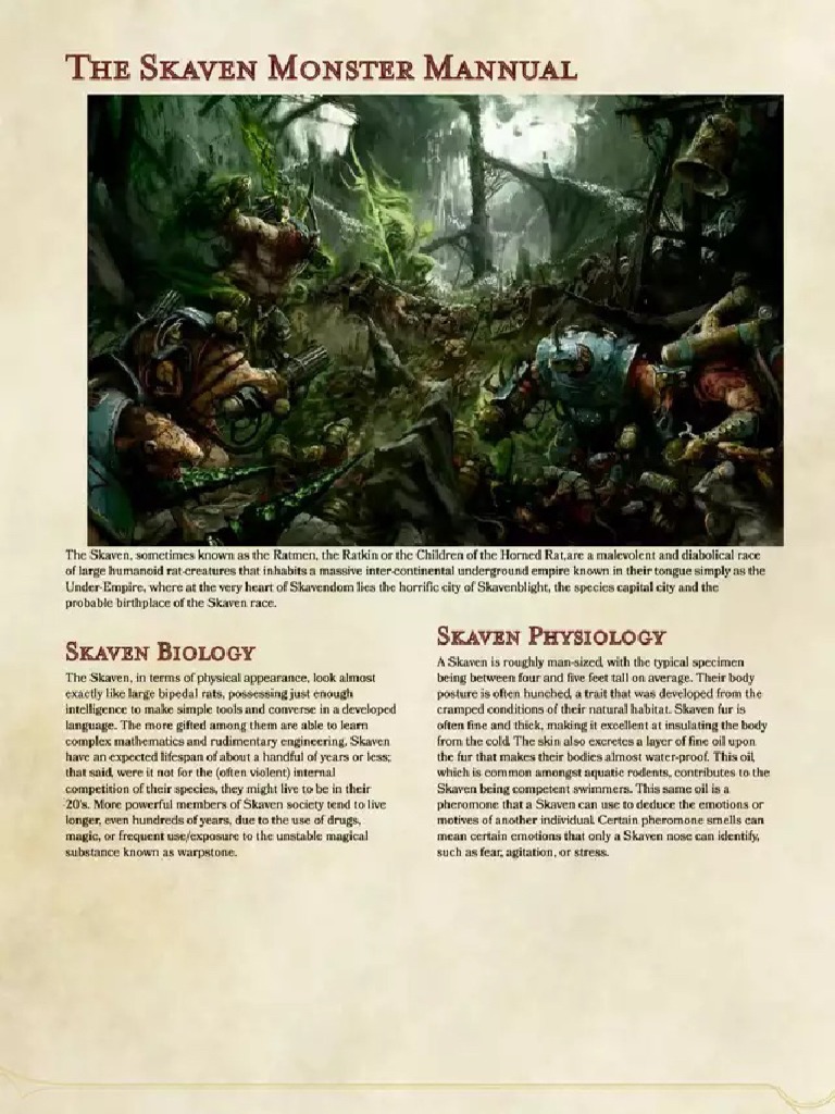 Skaven Rat Monster For 5e DND | PDF