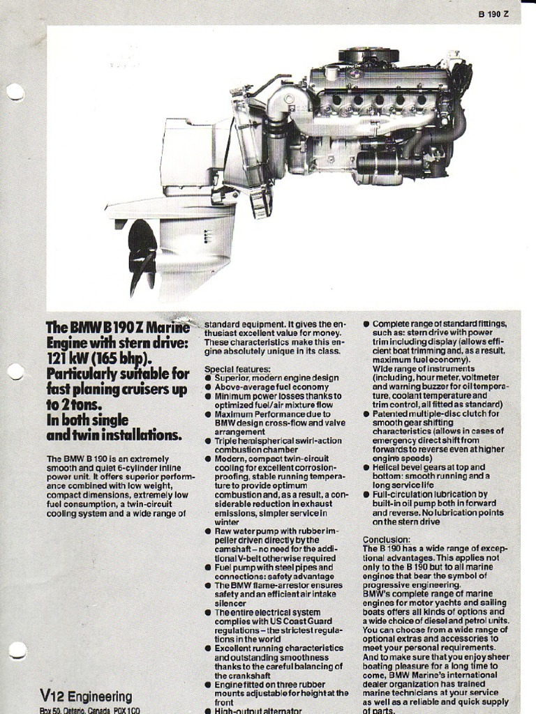 BMW B190 Detailed Engine Information | PDF