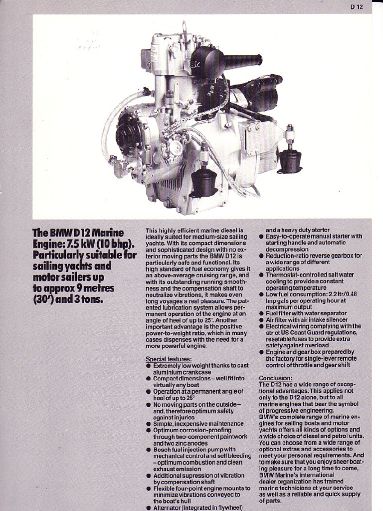 BMW D12 Detailed Engine Information | PDF