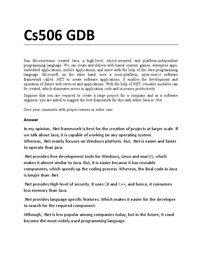 Cs506 GDB | PDF Cs506 GDB | PDF