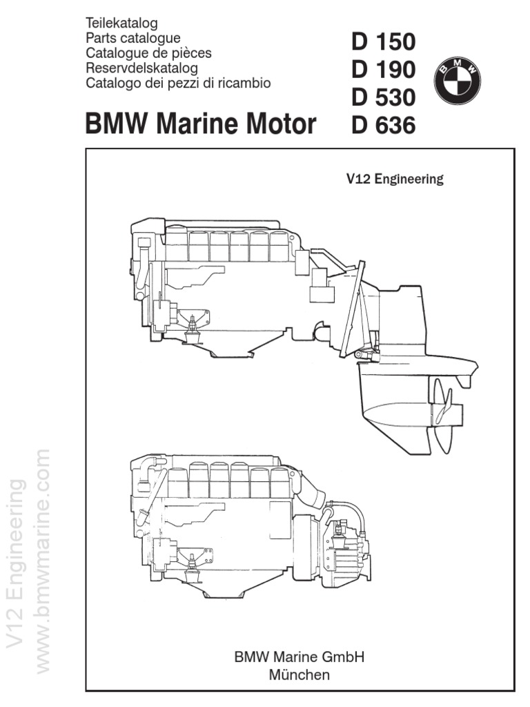 BMW Marine Motor D150, D190, D530, D636 Parts Catalog | PDF | Rotating Machines | Mechanical ...