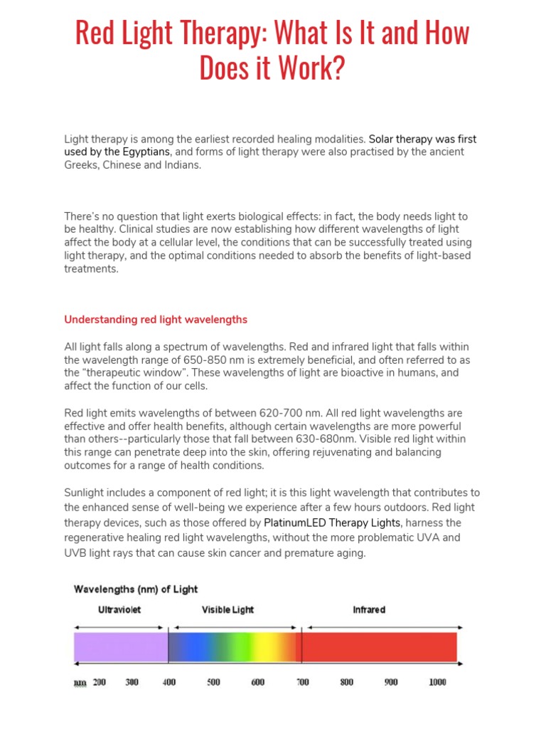ARTICLE - Red Light Therapy - What Is It and How Does It Work | PDF ...
