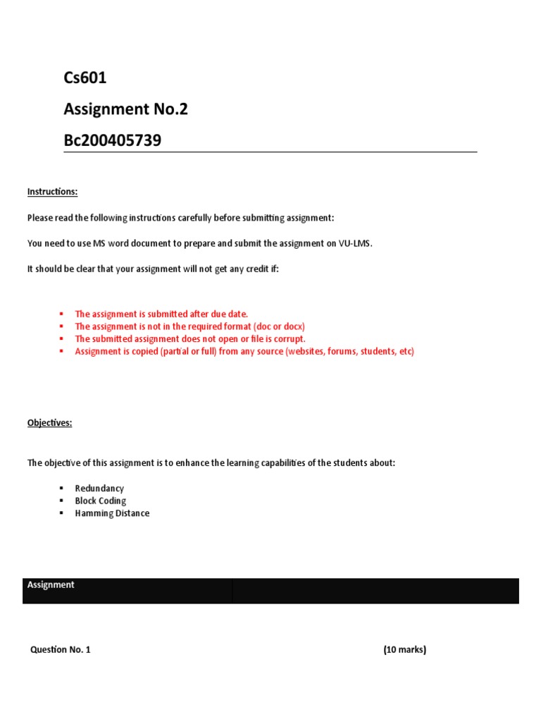 Cs601 Assignment No.2 | PDF