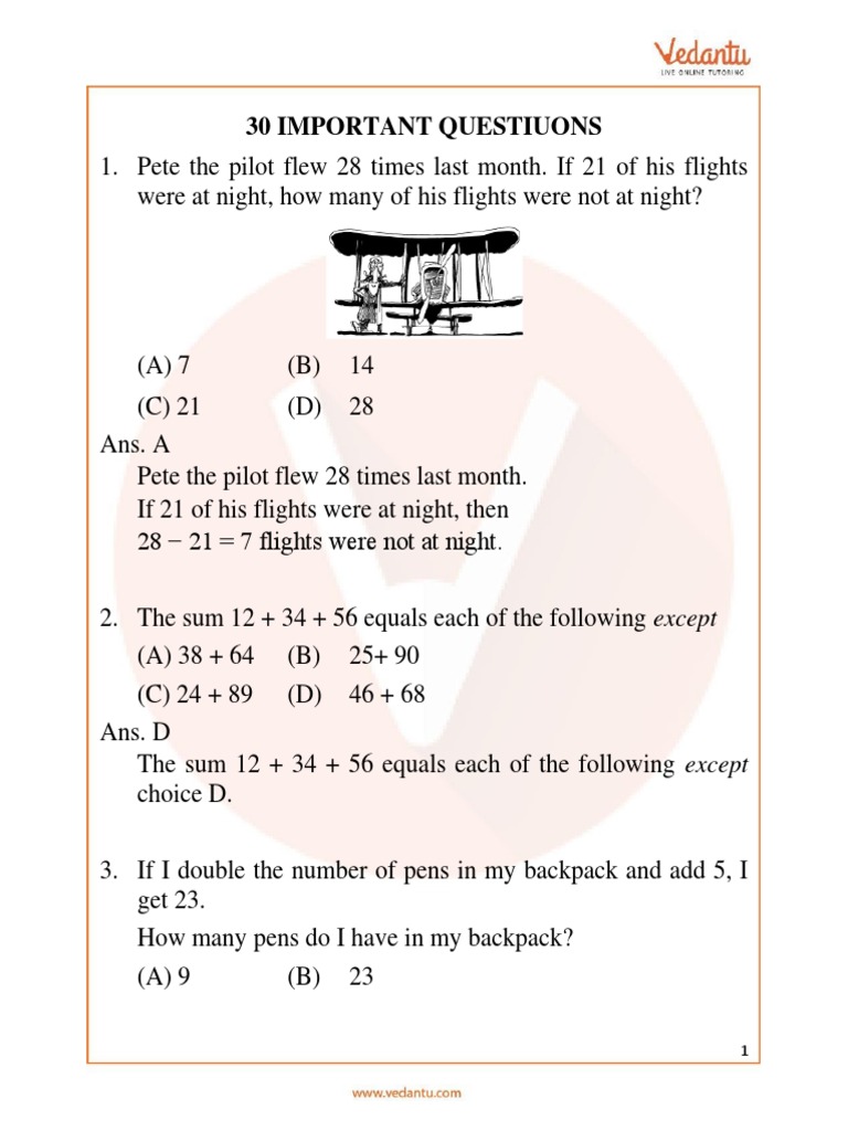 Class 5 Maths Important Questions | PDF | Arithmetic | Mathematics