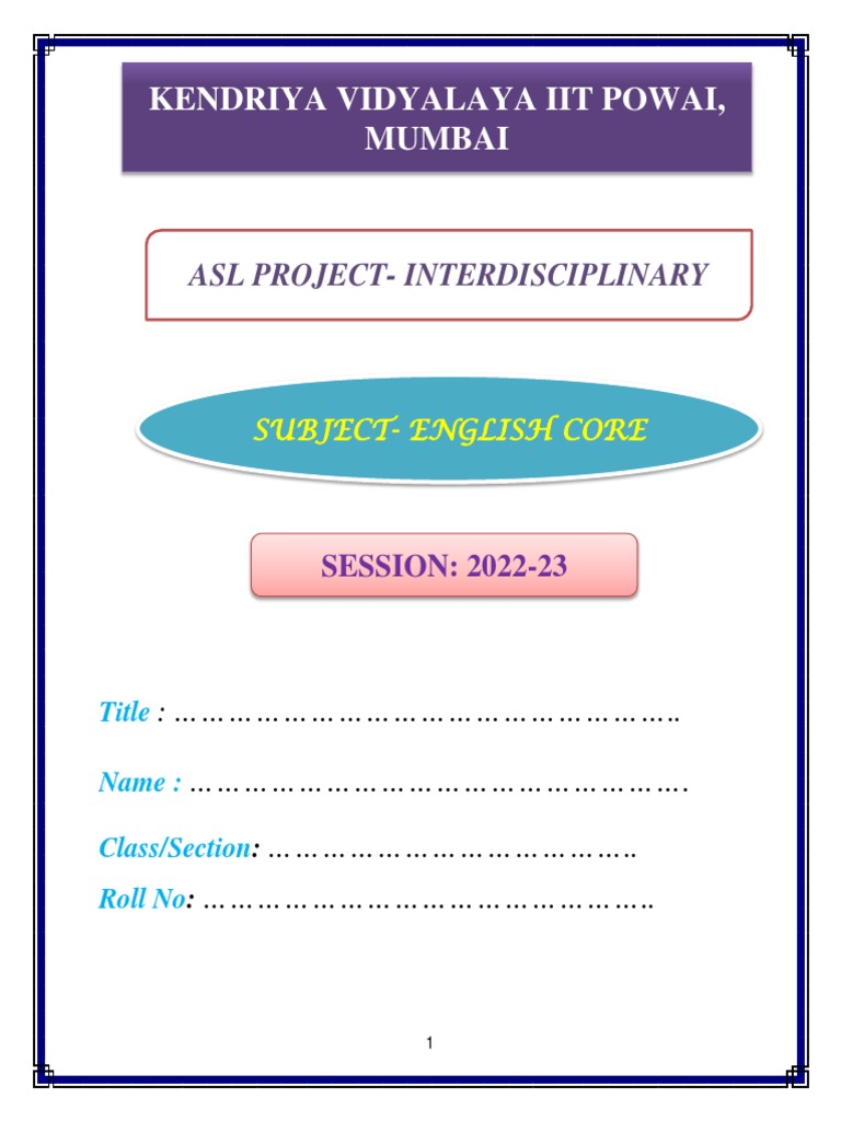 KENDRIYA VIDYALAYA IIT POWAI ASL PROJECT | PDF