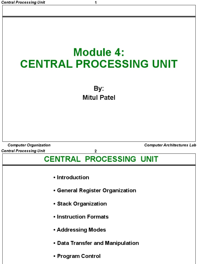 Module 4 | PDF | Central Processing Unit | Electrical Engineering