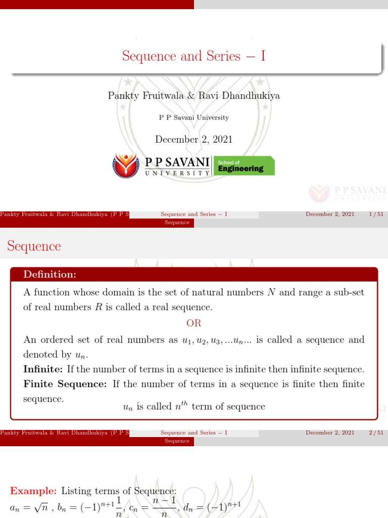 Unit 2 Sequence And Series I Pdf Sequence Limit Mathematics