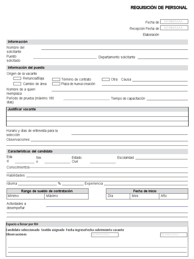 REQUISICION DE PERSONAL SL | PDF