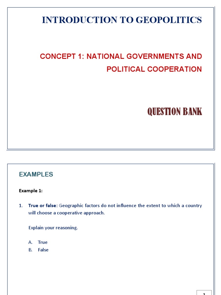 Q Bank Introduction To Geopolitics Concept 1 | PDF | Venezuela | International Relations