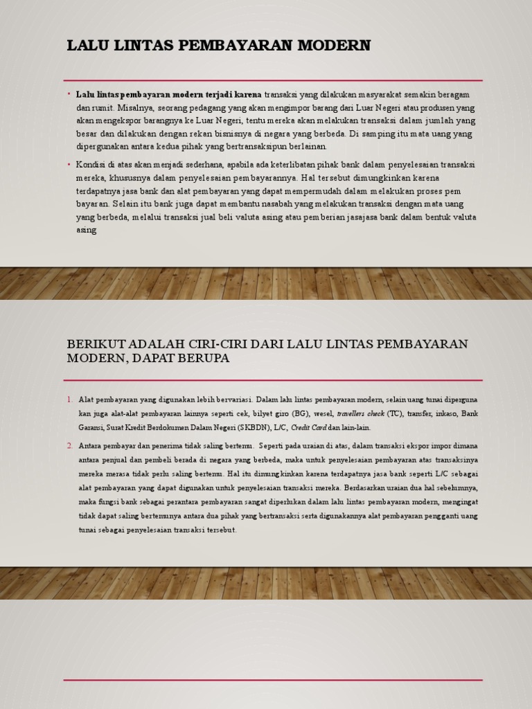 Lalu Lintas Pembayaran Modern dan Perbankan | PDF