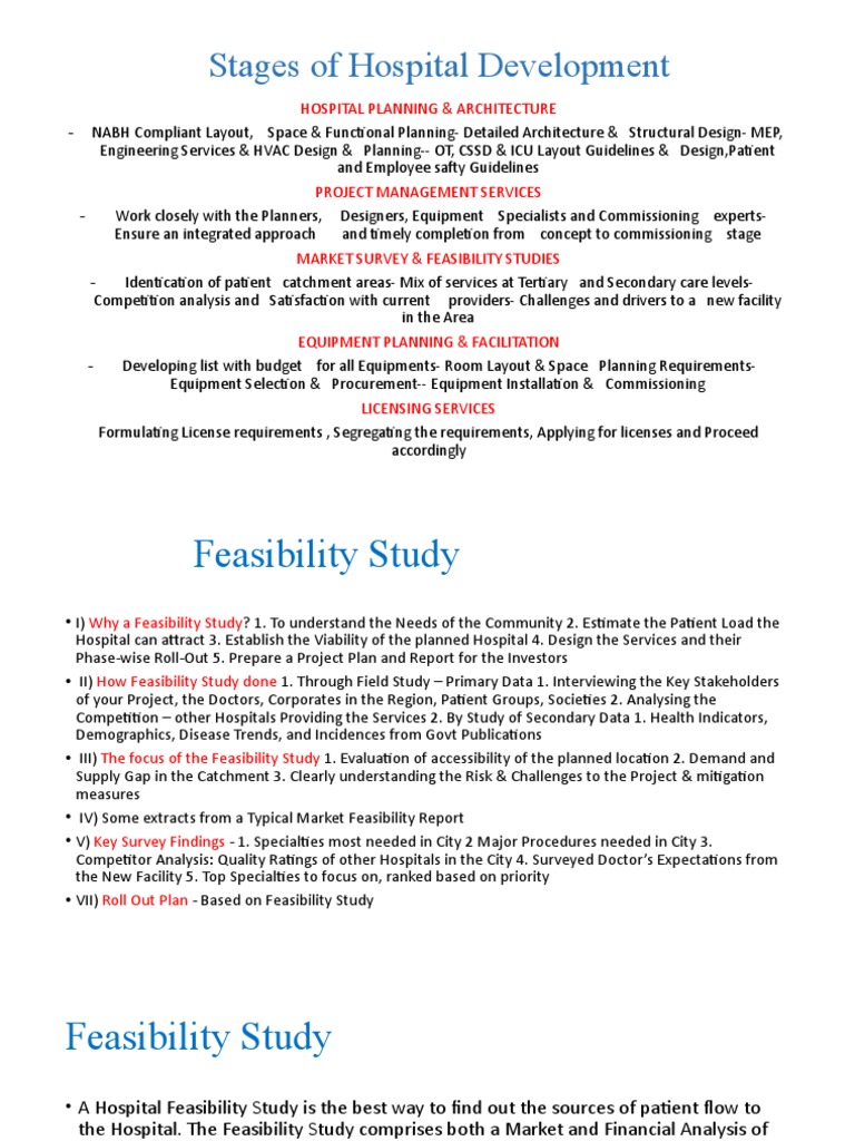 Stages of Hospital Development | PDF | Health Care | Feasibility Study