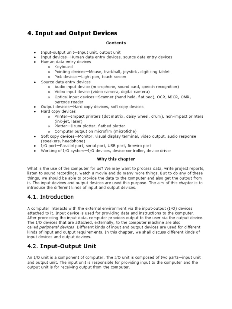 4 Lecture | PDF | Input/Output | Printer (Computing) 4 Lecture | PDF | Input/Output | Printer (Computing)