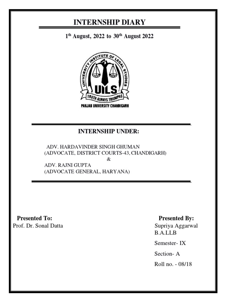 Internship Diary | PDF | Employment | Magistrate