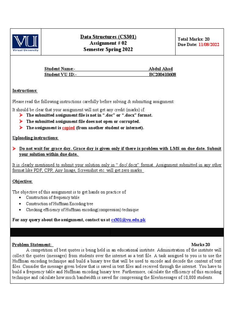 bc200410608 cs301 Assignment No 2 | PDF | Code | Bit