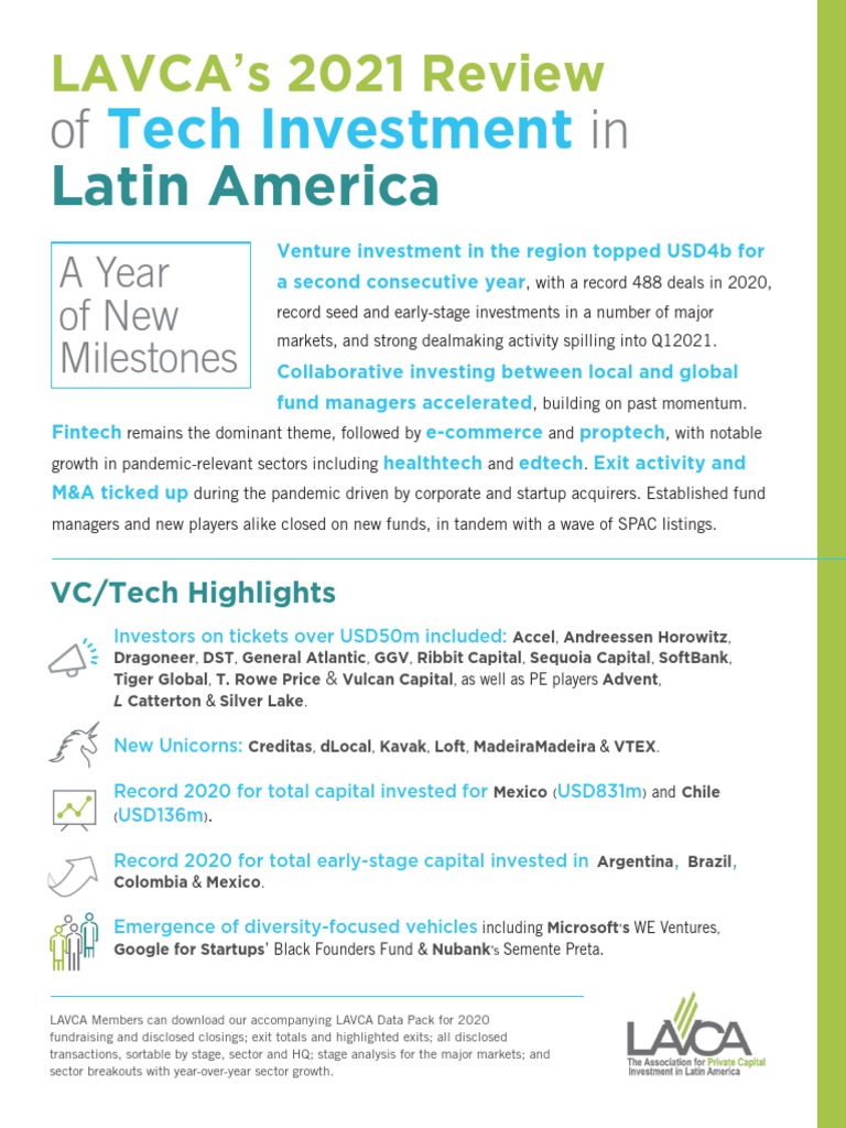LAVCA Tech Report 2021 FINAL 1 | PDF | Venture Capital | Corporate Finance