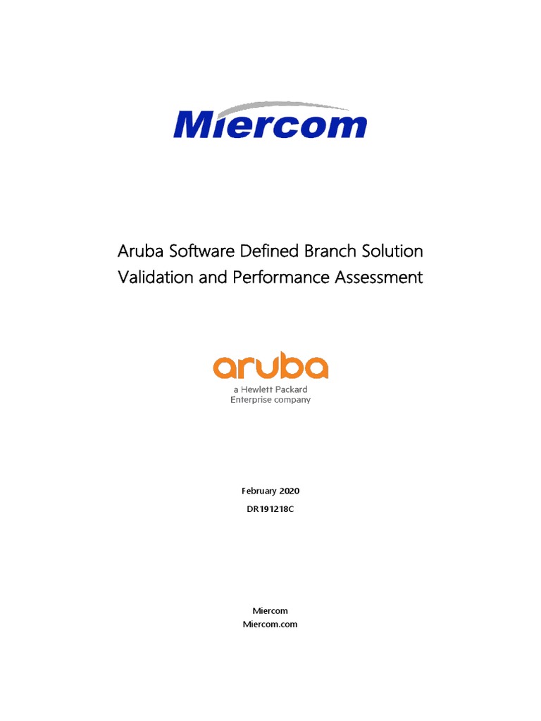 TB - Miercom Report 2020 Aruba | PDF | Computer Network | Routing