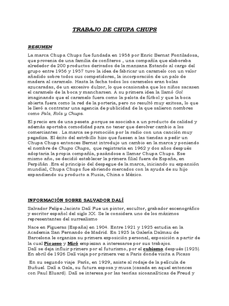 Chupa Chups | PDF | Salvador Dalí
