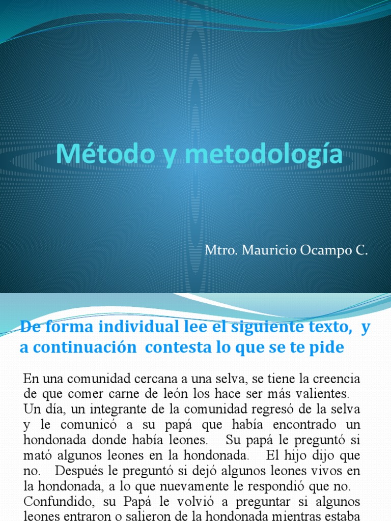 Método y Metodología | PDF | Método científico | Observación