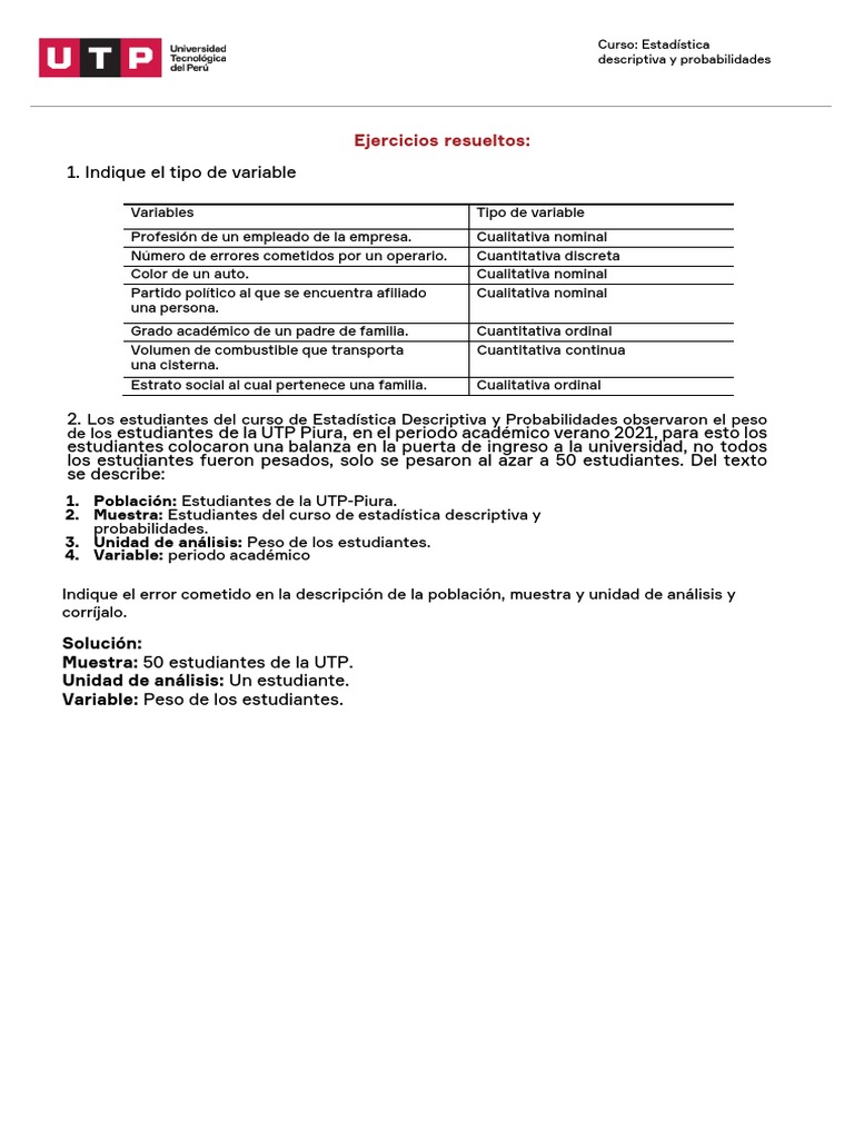 Semana 01 - Ejercicio Resuelto | PDF