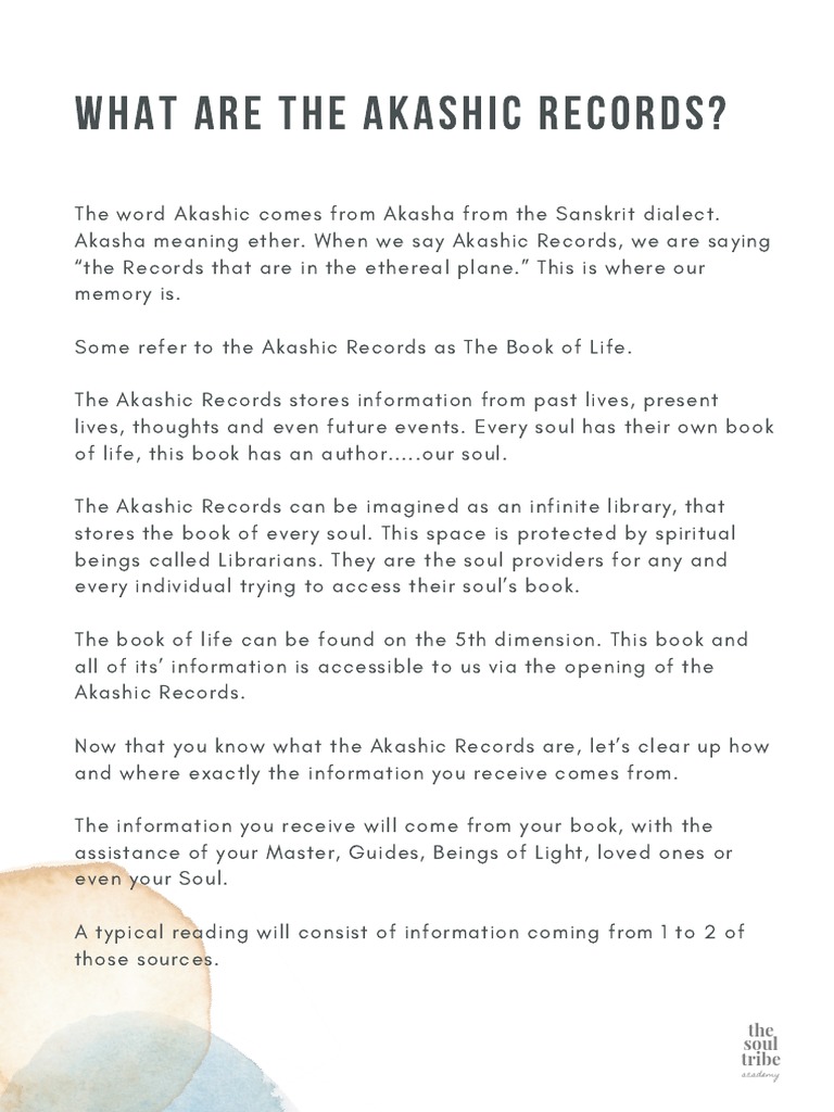 What Are The Akashic Records? | PDF