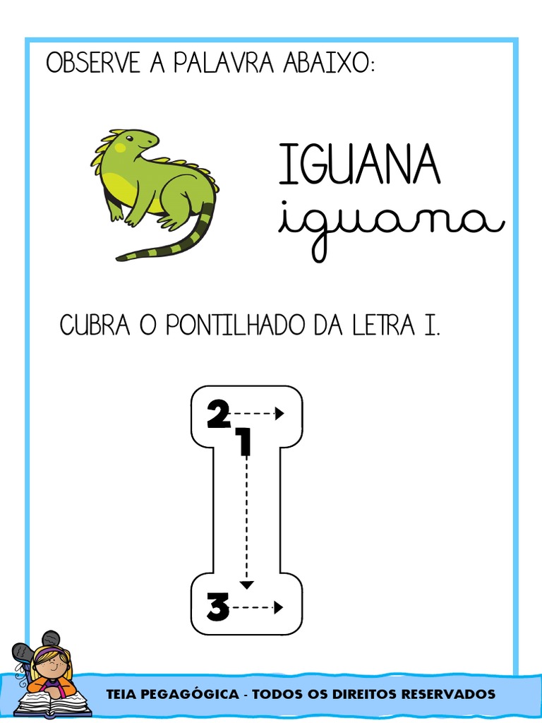 Atividade da Letra I: Iguana | PDF
