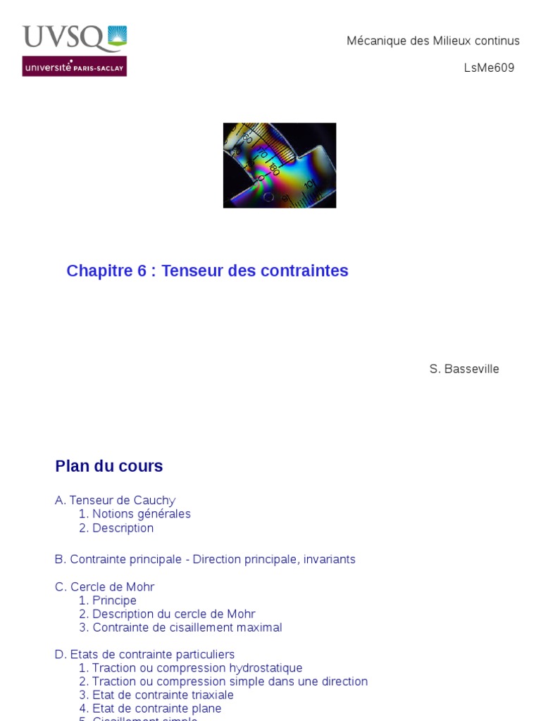 06 MMC Chapitre6 Tenseur Contrainte | PDF | Contrainte de cisaillement ...